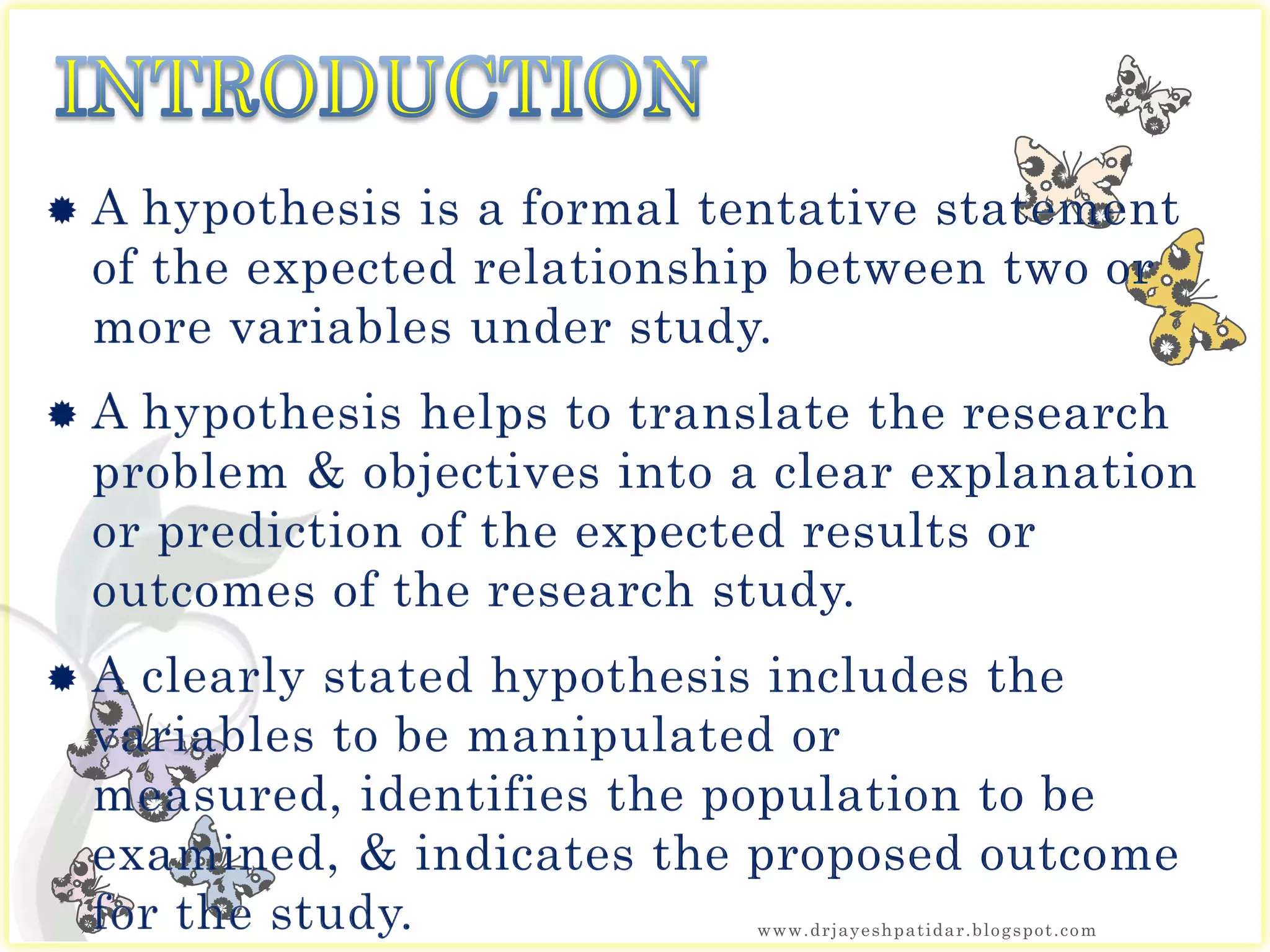 Research hypothesis | PPSX