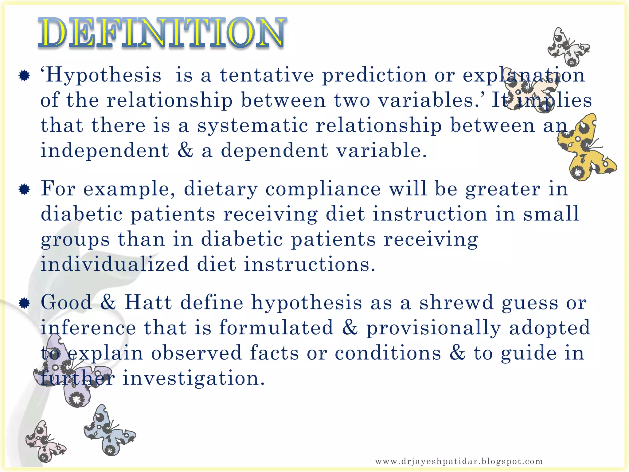 Research hypothesis | PPSX