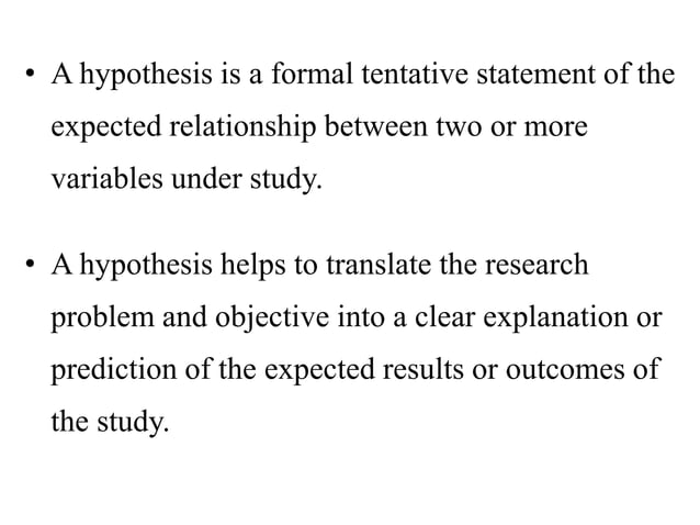 Research hypothesis....ppt | Science