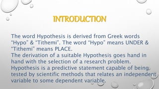 Research hypothesis | PPT
