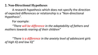 Research Hypothesis Report.pptx | Science