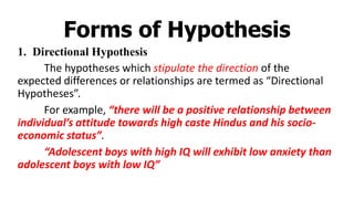 Research Hypothesis Report.pptx | Science