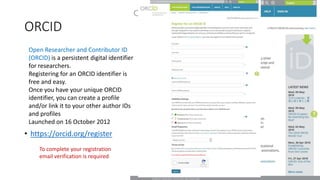 Create your Personal Research Identifier/Profile | PPSX