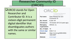 Author Identifier Tools | PPT