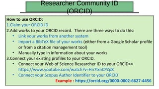 Author Identifier Tools | PPT