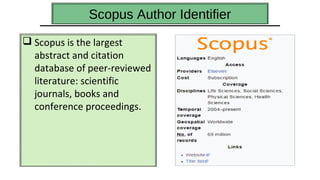 Author Identifier Tools | PPT