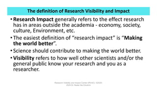 Improve research visibility for impact | PDF
