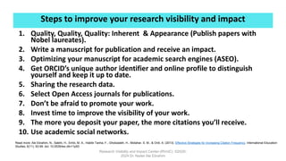 Improve research visibility for impact | PDF