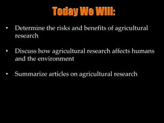Research in Animal Agriculture | PPT