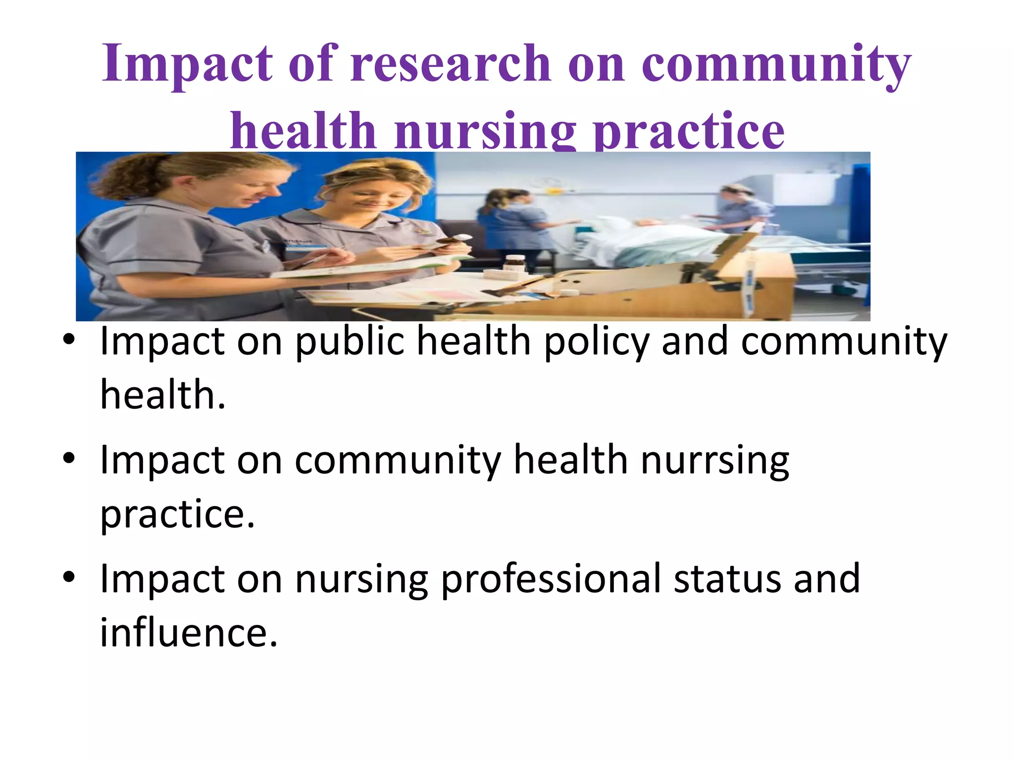 Research in Community Health Nursing | PPTX