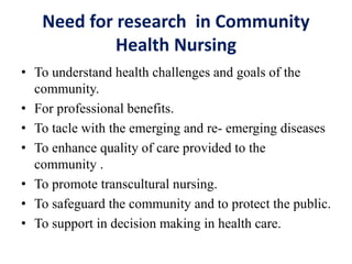 Research in Community Health Nursing | PPTX