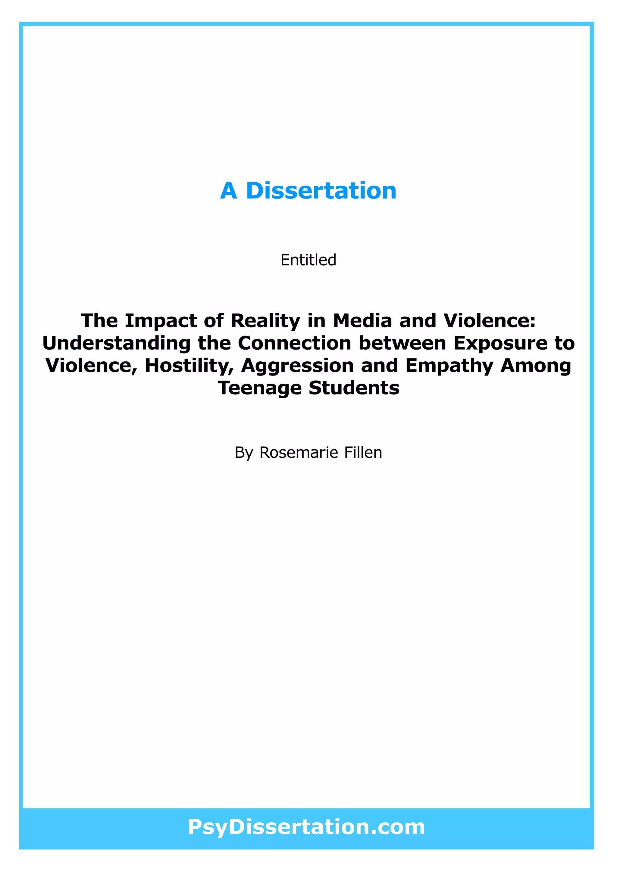 Clinical Psychology Dissertation Example | PDF | Parenting Teens ...