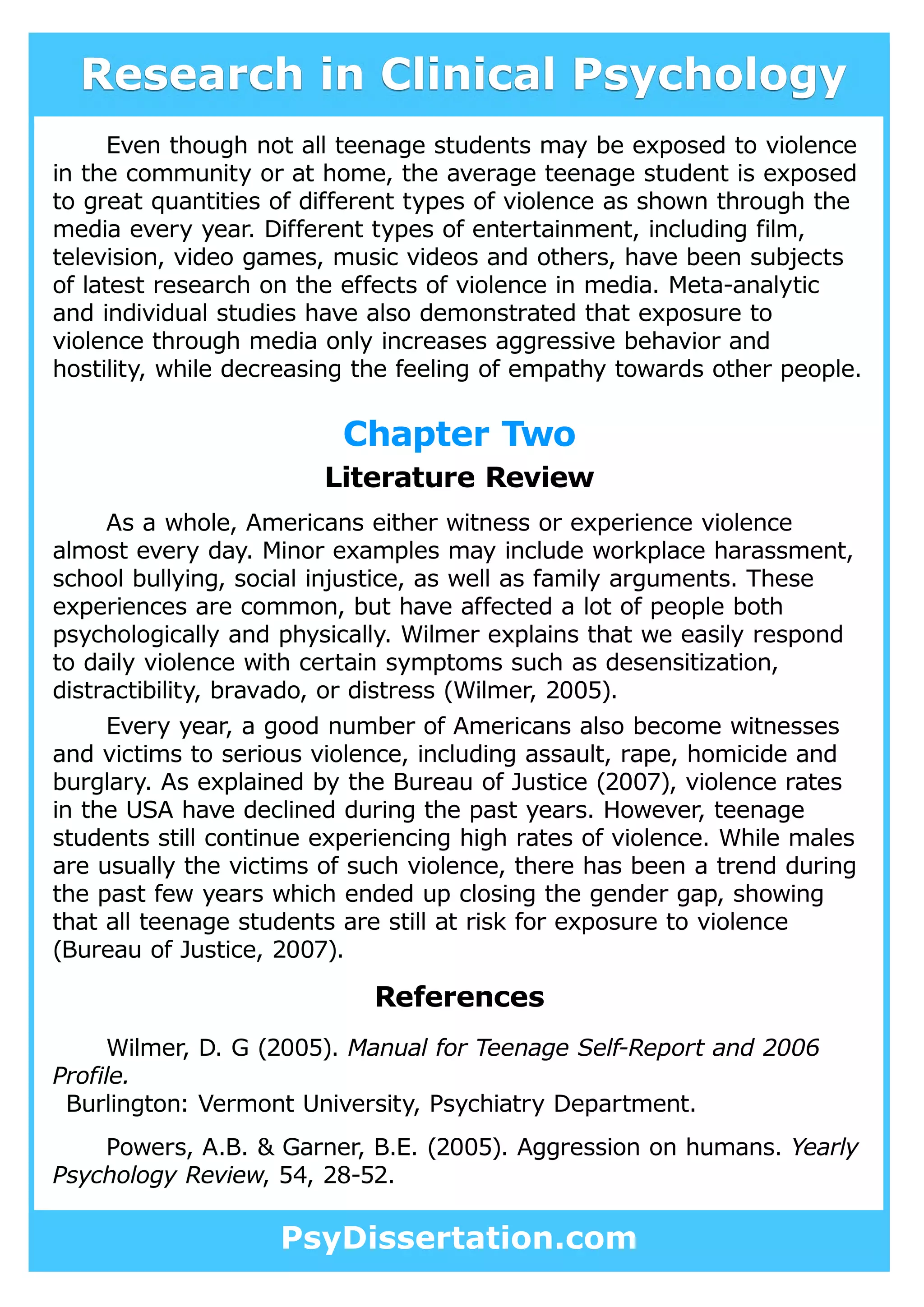 Clinical Psychology Dissertation Example | PDF | Parenting Teens ...