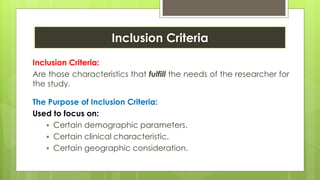 Research inclusion and exclusion criteria DrMajdi | PDF
