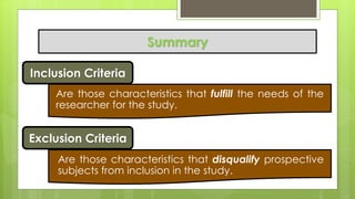 What Is Inclusion Criteria In Research – TAVSK