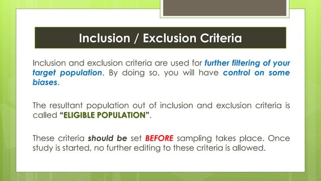 Research inclusion and exclusion criteria DrMajdi | PDF | Lung and ...