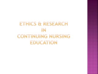 Research in continuing education | PPTX
