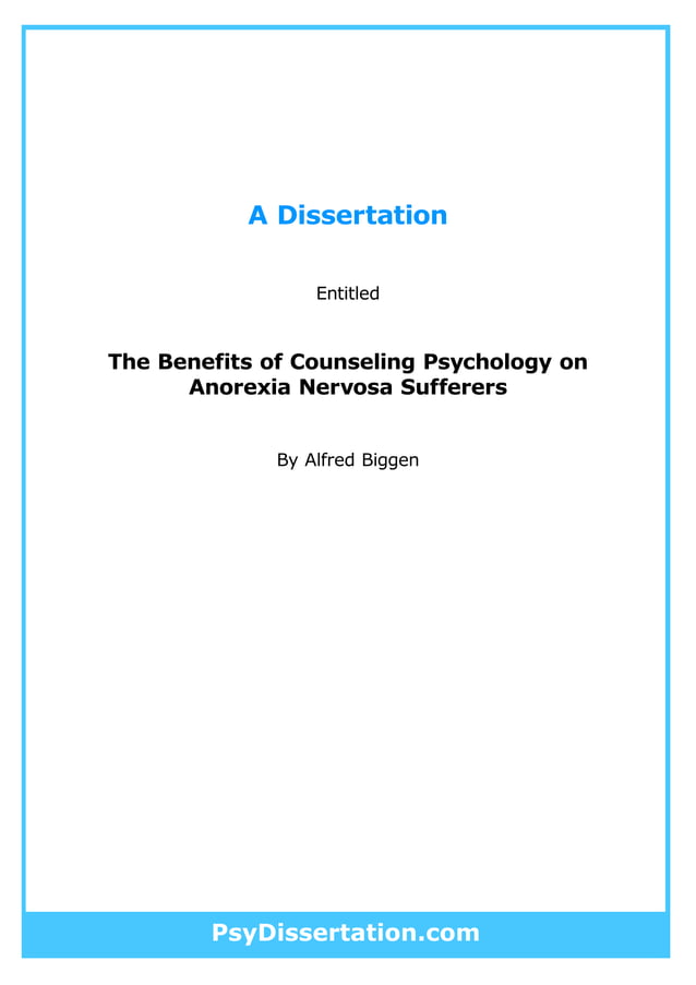 Counseling Psychology Dissertation Example | PDF