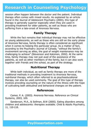 Counseling Psychology Dissertation Example | PDF