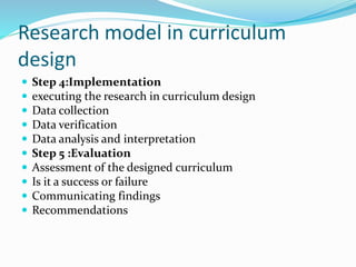 Research in curriculum design. | PPTX