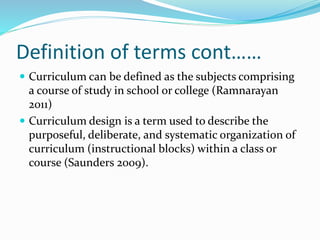 Research in curriculum design. | PPTX