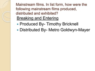 Research On Independent Cinemas | PPT