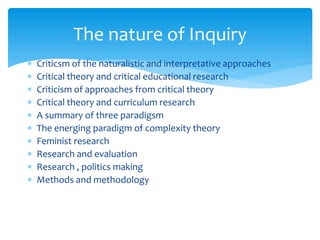 Research in education the nature of inquiry | PPTX | Science