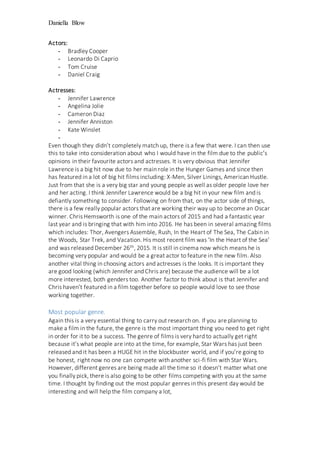 Research in film industry | DOCX