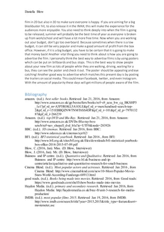 Research in film industry | DOCX