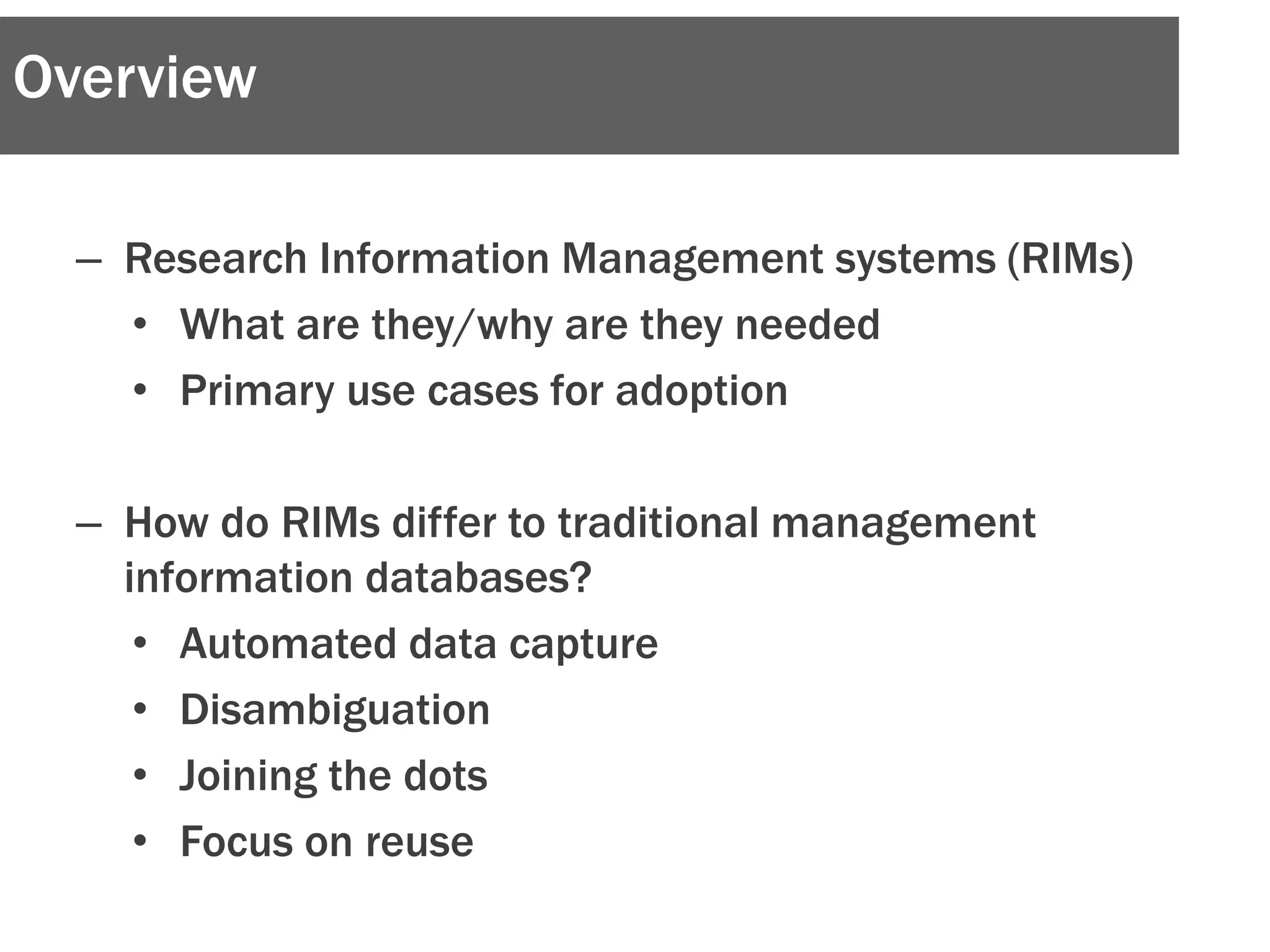 Research information management: making sense of it all | PPTX