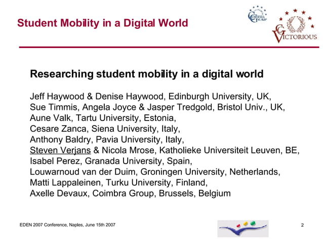 Researching student mobility in a digital world | PPT