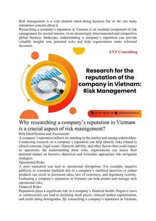 Researching a company's reputation in Vietnam.docx