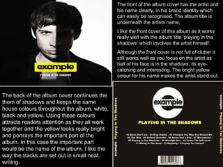 Researching cd covers for digipack ideas | PPT