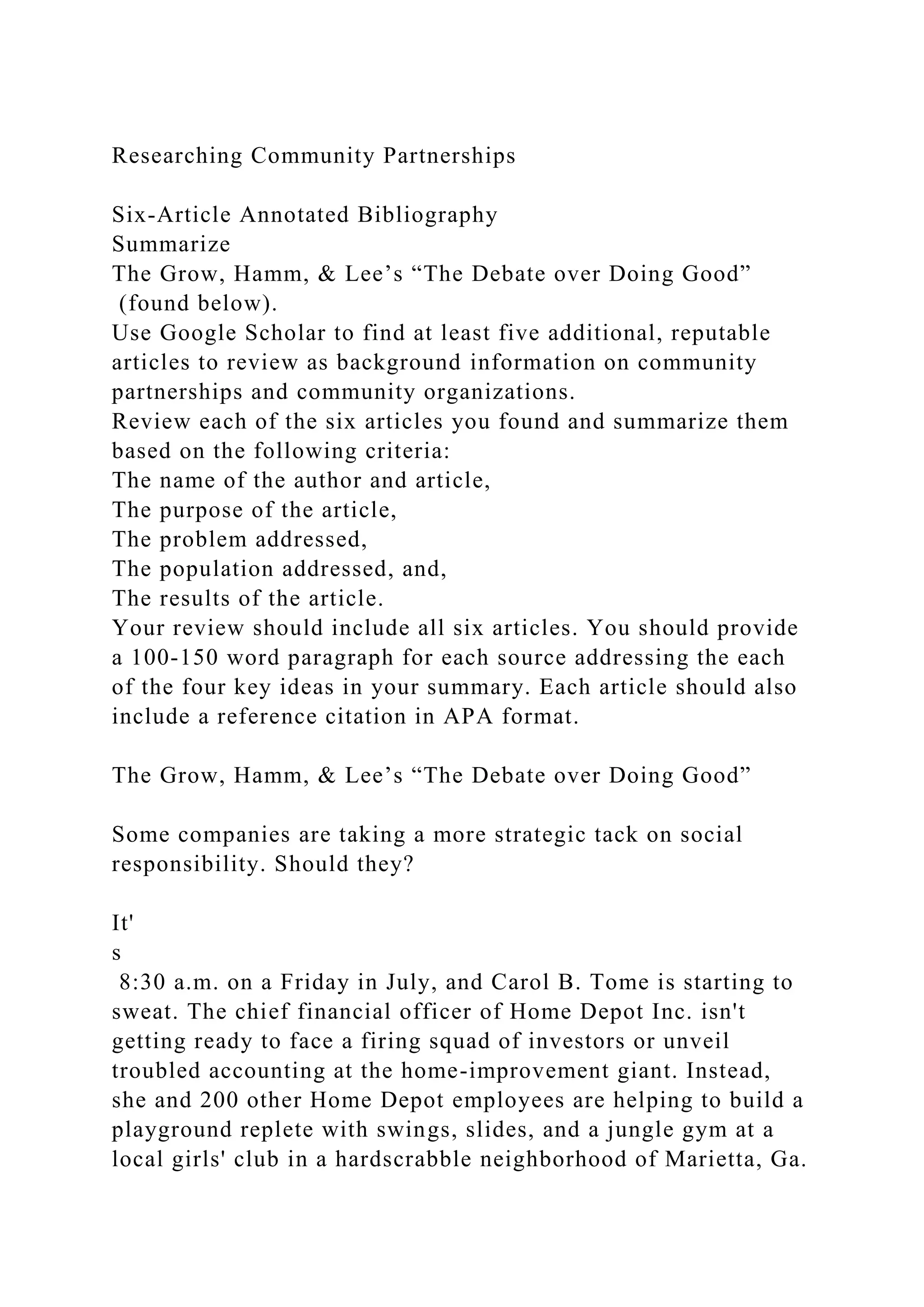 Researching Community PartnershipsSix-Article Annotated Bibliogr.docx