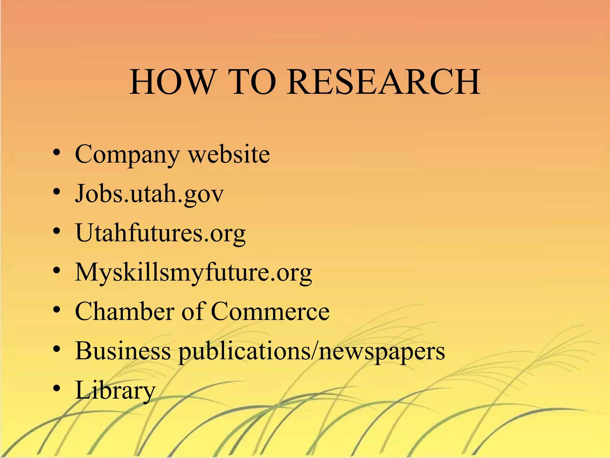 Researching Companies | PPT