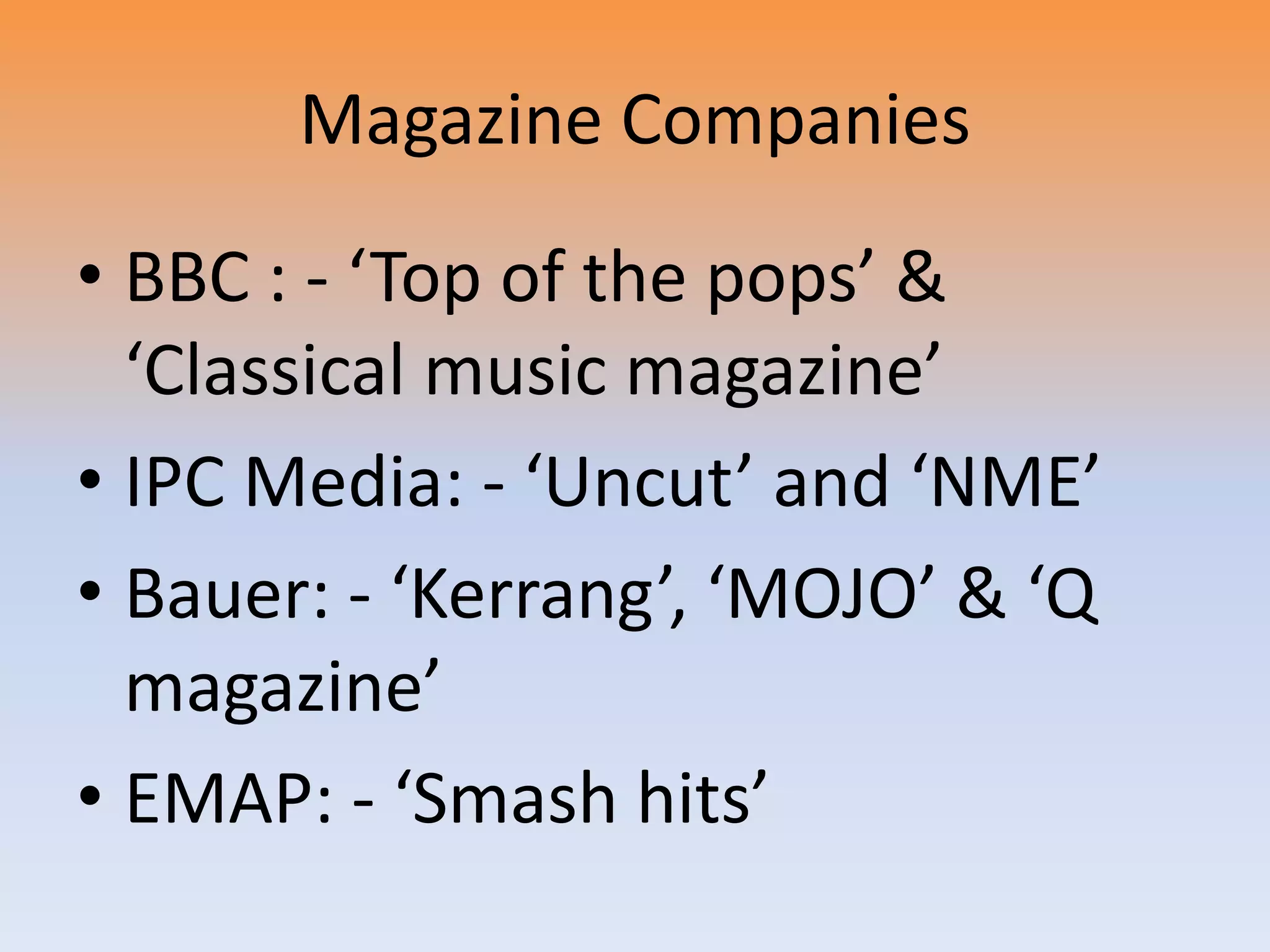 Researching magazine institutions | PPTX