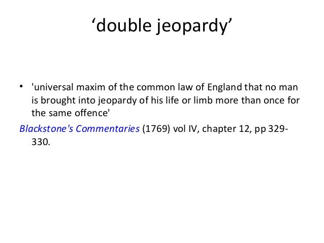 Double Jeopardy Law