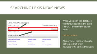 Researching Topics in Newspaper Databases | PPTX