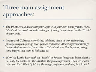 Researching to writing 1: Choosing a Topic | KEY | Photography | Arts ...