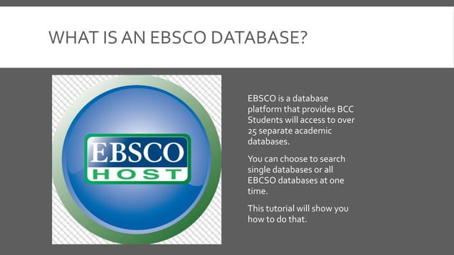 Researching Trends in EBSCO Databases | PPTX