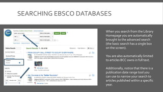 Researching Trends in EBSCO Databases | PPTX