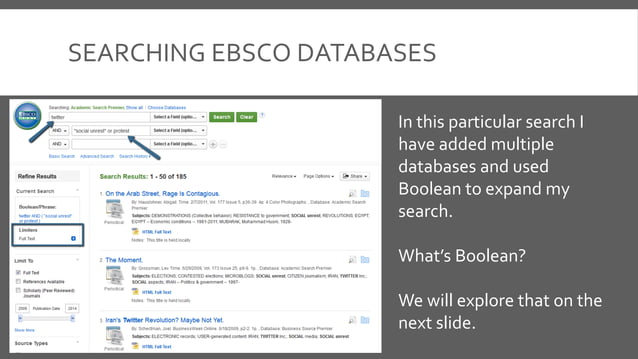Researching Trends in EBSCO Databases | PPTX