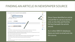 Researching Trends in Newspaper Databases | PPT