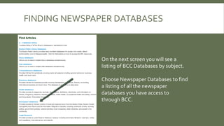Researching Trends in Newspaper Databases | PPT