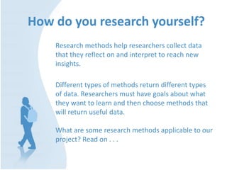 Researching yourself: An overview of research methods | PPTX