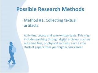 Researching yourself: An overview of research methods | PPT