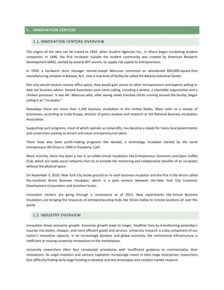 Innovation Centers | PDF