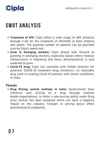 Research Report on Cipla Limited | PDF