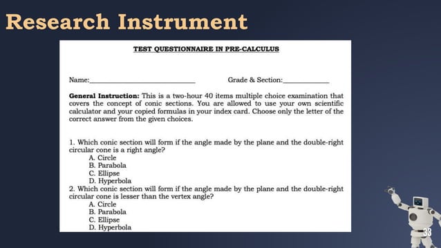 RESEARCH INSTRUMENT.pptx | Educational Assessment | Education