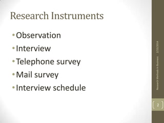 Research instruments | PPT
